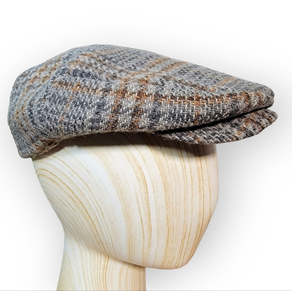 Accessories | Vintage Gray Plaid Wool Flat Cap Golf Cap Scully Cap Jeff ...